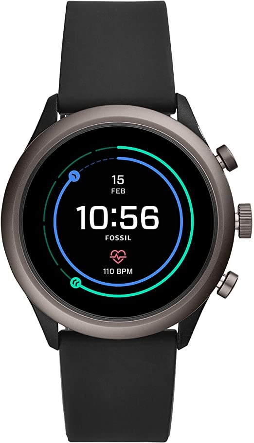 Fossil Men's Sport Metal and Silicone Touchscreen Smartwatch with Heart ...
